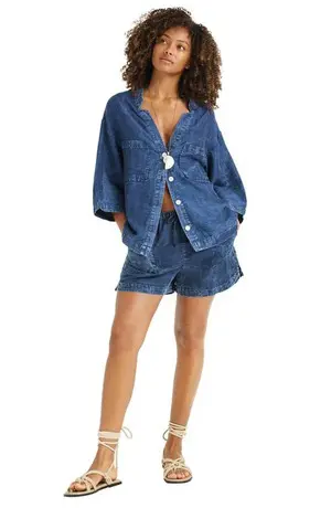 Vitamin A® Hana Mid Rise Denim Cover-up Shorts