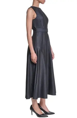Karl Lagerfeld Sleeveless Belted Midi Dress