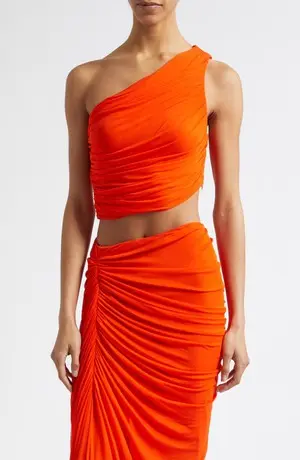 A.L.C. Cleo Asymmetric Crop Top - Orange Crush