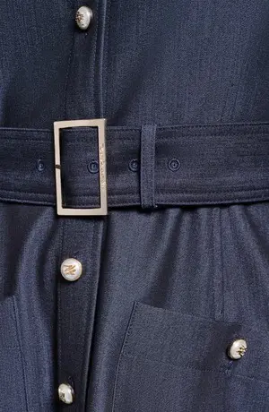 Karl Lagerfeld Belted Midi Shirt Dress