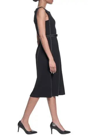 Karl Lagerfeld Sleeveless Scuba Crepe A-line Dress