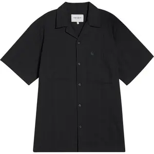 Carhartt Work In Progress Gareth Cotton Seersucker Camp Shirt - Black