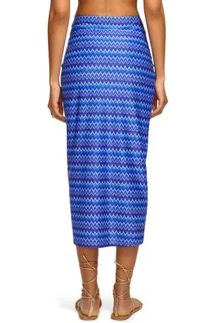 Ramy Brook Wave Xana Metallic Cover-up Skirt - Ocean Wave