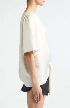 Loulou De Saison Silk Knot Hem Top