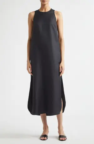 LOULOU DE SAISON LOULOU DE SAISON Paloma Twist Detail Silk Twill Dress