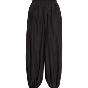 Loulou De Saison Cotton & Silk Voile Cocoon Pants - Black