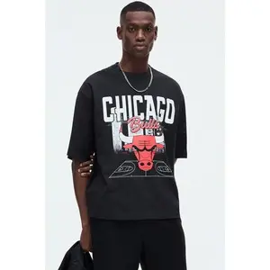 H&m Oversized Fit Printed T-shirt - Black/nba