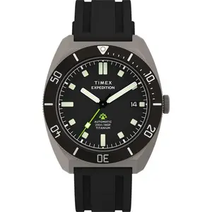 Timex® Expedition Pioneer Automatic Rubber Strap Watch - Titanium