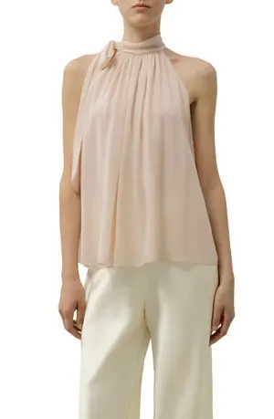 Lilysilk Silk Georgette Tie-neck Blouse - Dusty Pink
