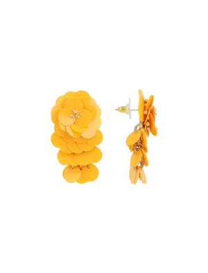 LOTT.GIOIELLI Sequin Flower Waterfall Earrings - Orange