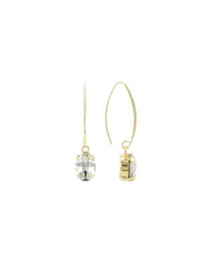 LOTT.GIOIELLI Oval Strass Pendant Earrings - Crystal