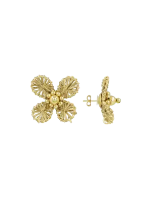 LOTT.GIOIELLI Silk Flower Earrings - Gold