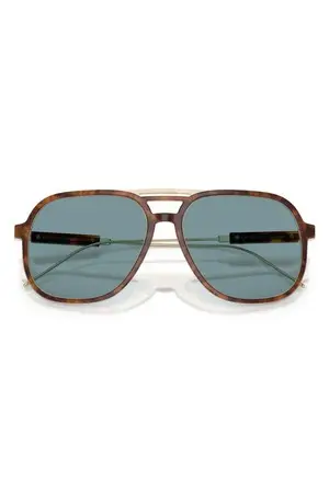 Brunello Cucinelli 57mm Pillow Sunglasses - Havana/night