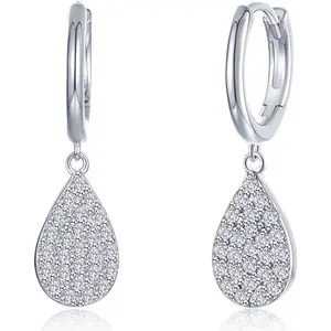 Lafonn Sterling Pavé Teardrop Dangle Earrings