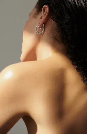 NOOTKA Large Raw Texture Hoop Earrings