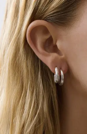 NOOTKA Polished Mid Hoop Earrings In Sterling