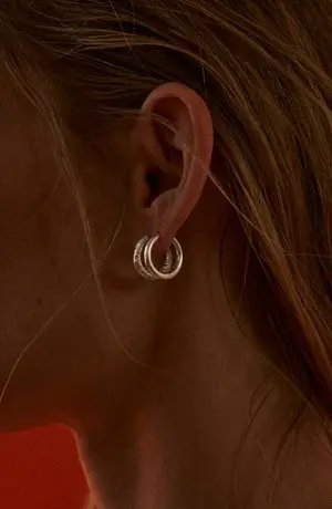 NOOTKA Polished Mid Hoop Earrings In Sterling