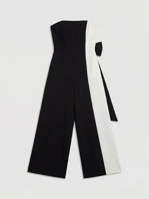 Karen Millen Two-tone Bandeau Jumpsuit With Bow Detail