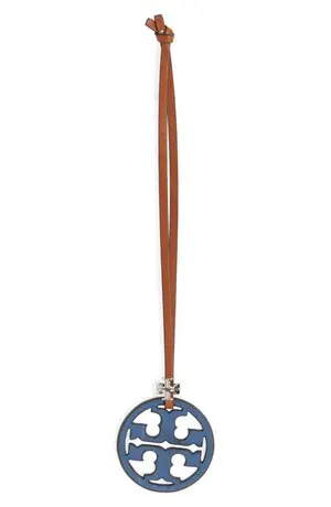 Tory Burch Miller Logo Leather Key Fob - Soft Blue