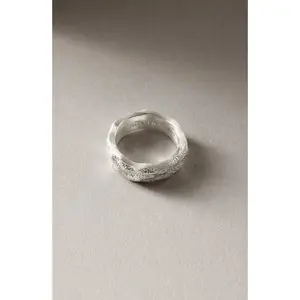 NOOTKA Chunky Textured Ring In Recycled Sterling - Silver