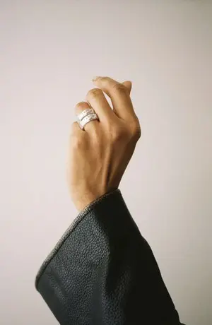 NOOTKA Chunky Textured Ring In Recycled Sterling