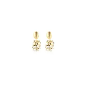 LOTT.GIOIELLI Glassberry Cone Small Irregular Double Stone Earrings - Silver/gold