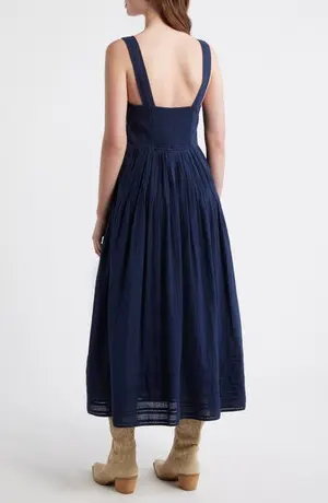 The Great. Daybreak Embroidered Cotton Midi Dress