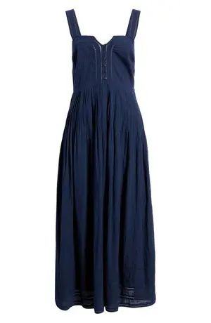 The Great. Daybreak Embroidered Cotton Midi Dress
