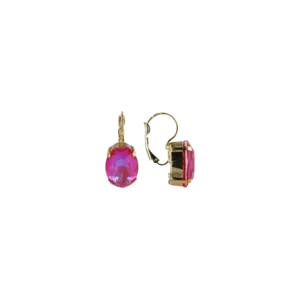 LOTT.GIOIELLI Oval Stone Hook Earrings - Fuchsia