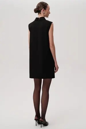 EXQUISE Sleeveless Shirt Collar Dress