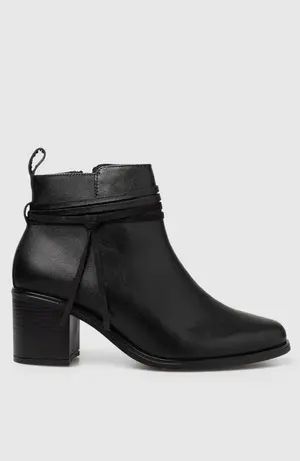 MANELA Aleck Block Heel Side Zip Ankle Bootie