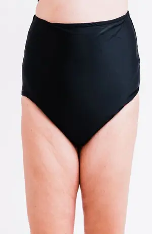CALYPSA Calypsa High-Waisted Bikini Bottom Black
