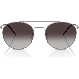 ARMANI Round Frame Sunglasses - Matte Gunmetal/grey Gradient