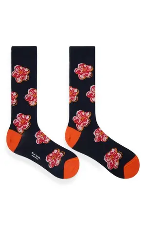 Paul Smith Floral Intarsia Knit Dress Socks