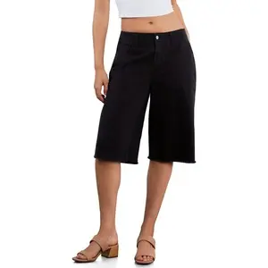 HINT OF BLU Longer Length Denim Shorts - Graphite