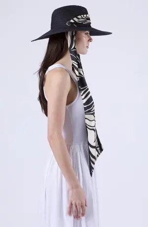 Eugenia Kim Cassidy Packable Straw Fedora With Scarf