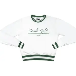 CASTLE GOLF Embroidered Crewneck Sweatshirt - White/green