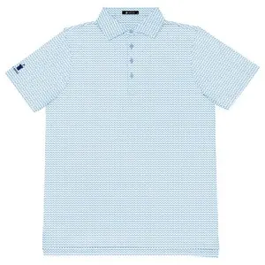 CASTLE GOLF Castle Print Performance Polo Shirt - Arctic