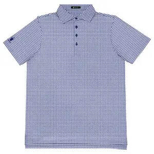 CASTLE GOLF Castle Print Performance Polo Shirt - Navy