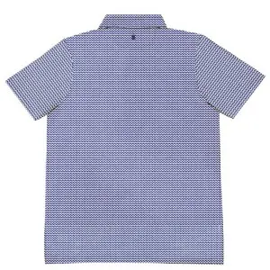 CASTLE GOLF Castle Print Performance Polo Shirt - Navy