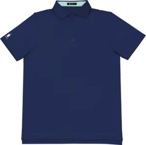 CASTLE GOLF Performance Brushed Polo Shirt - Navy