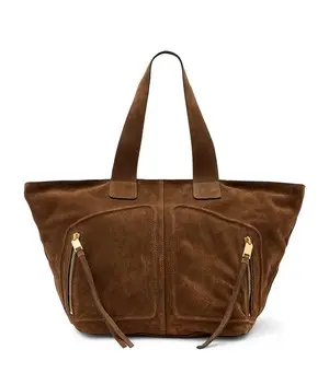 ALLSAINTS Suede Jean Rey Tote Bag - Brown