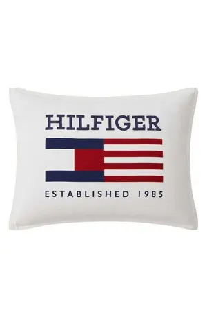 Tommy Hilfiger Flag Graphic Accent Pillow - White/blue/red