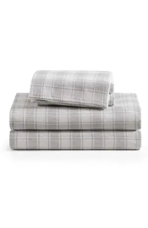 Tommy Hilfiger Mill Creek Plaid Flannel Sheet Set - Grey