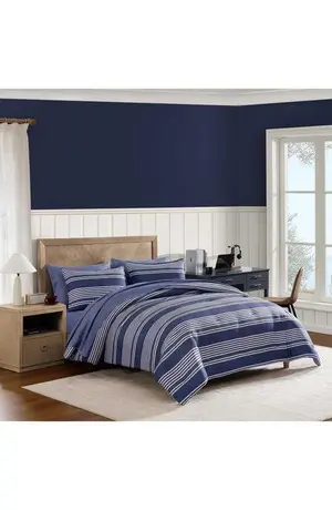 Tommy Hilfiger Lido Stripe Comforter Set - Deep Blue