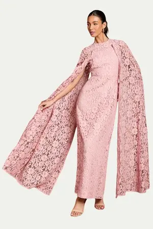 Coast Lace Cape Gown