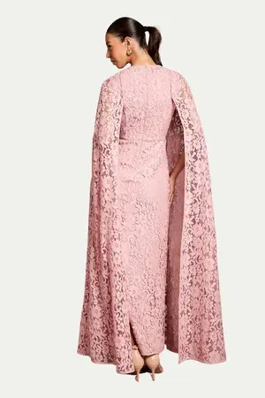 Coast Lace Cape Gown