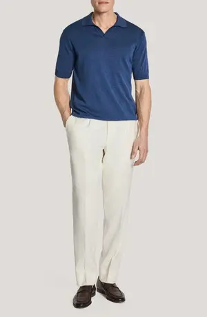 JACK VICTOR Johnny Collar Polo - Denim