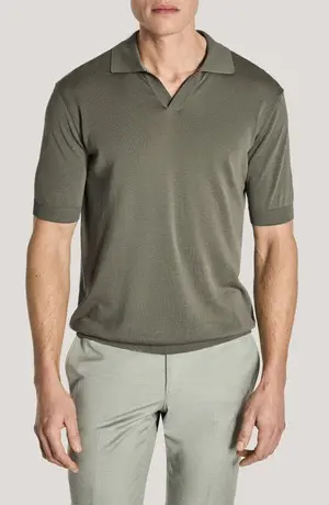 JACK VICTOR Johnny Collar Polo - Sage