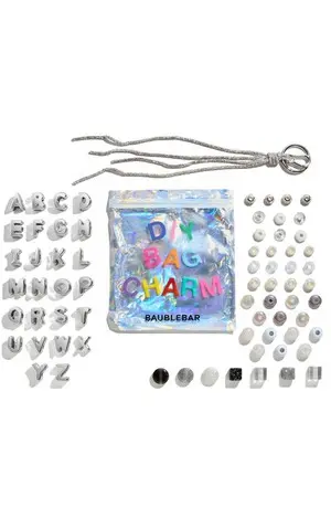 Baublebar Diy Bag Charm Kit With Charms And Beads - Silver